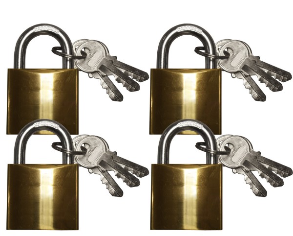 Keyed, Alike, 4, x, 40mm, security, padlocks, 12, keys